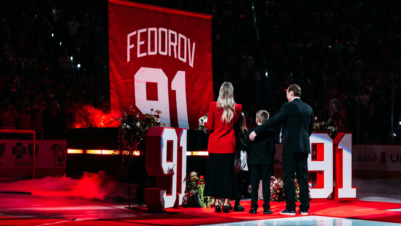 ‘Detroit means home': Red Wings retire Fedorov's No. 91 jersey in ...