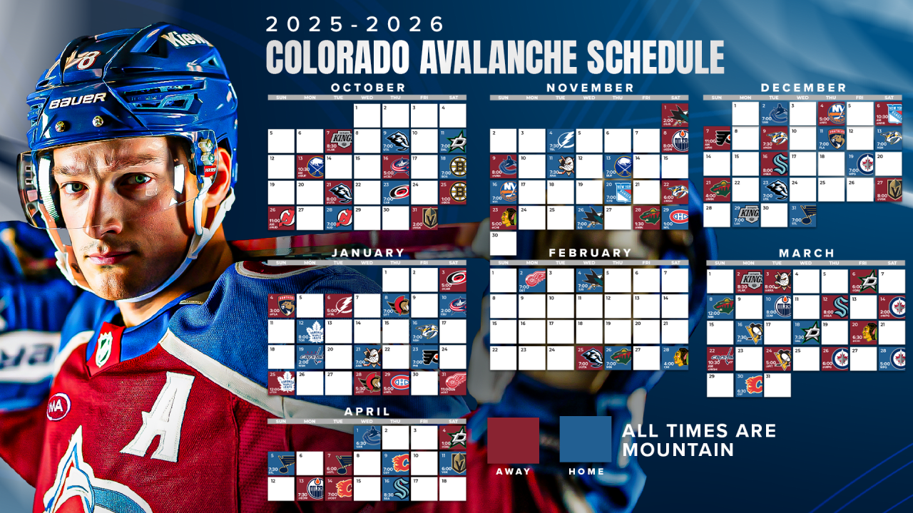 Avalanche Announces 2025-26 Schedule | Colorado Avalanche