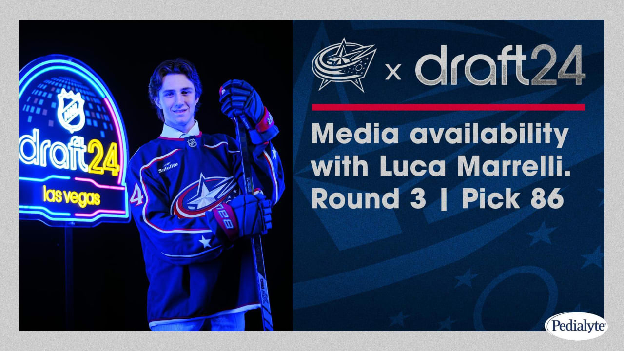 Luca Marrelli post draft media. | Columbus Blue Jackets