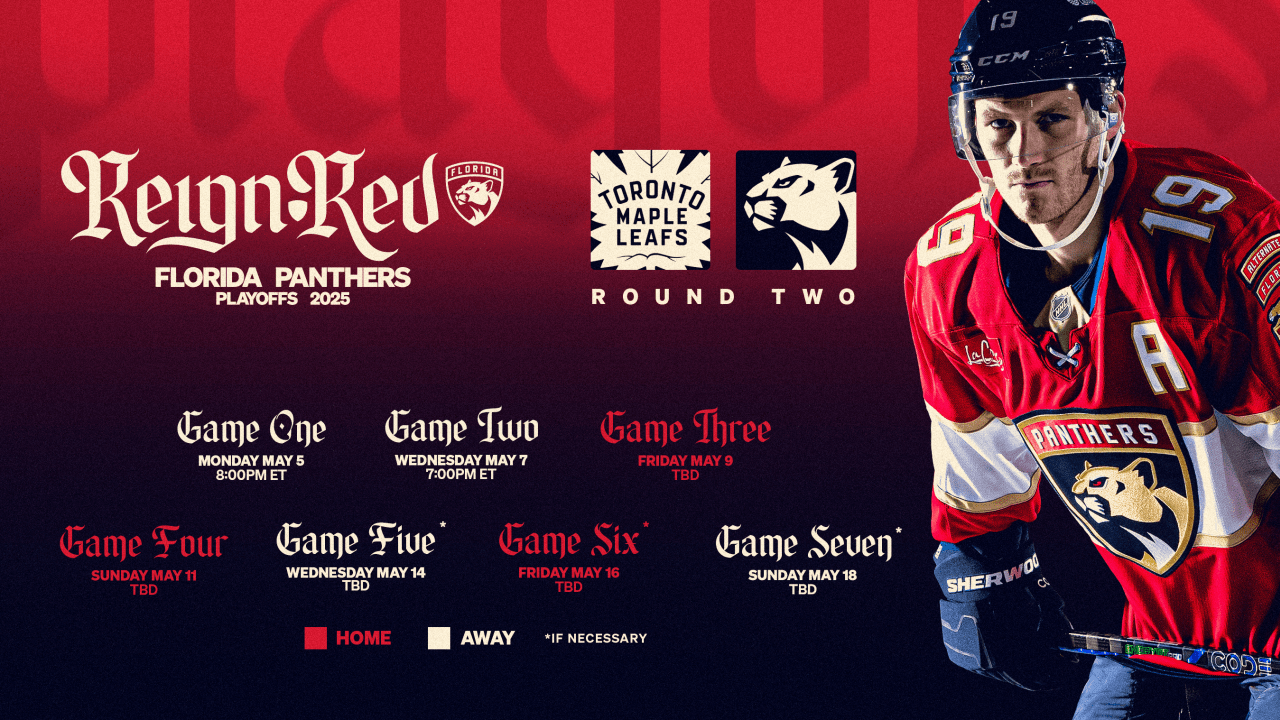 Panthers vs. Maple Leafs Round 2 Schedule Announced | Florida Panthers