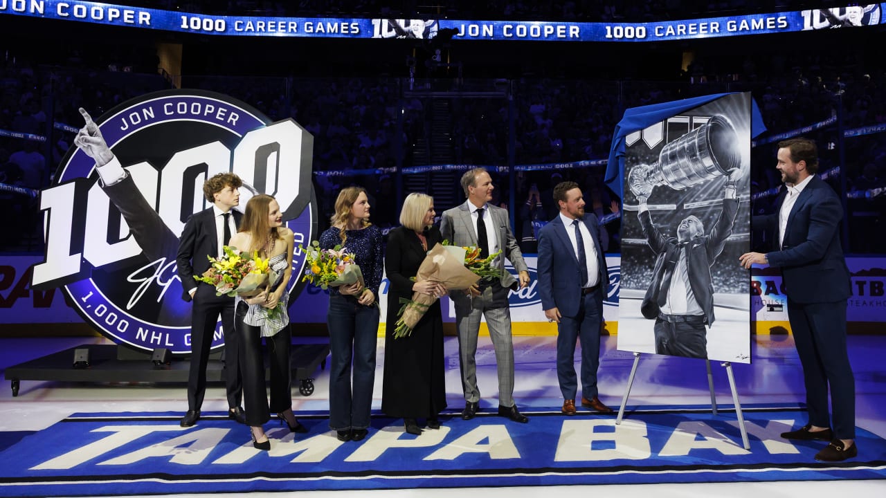 Lightning celebrates Cooper’s 1,000th NHL game with special pregame ...