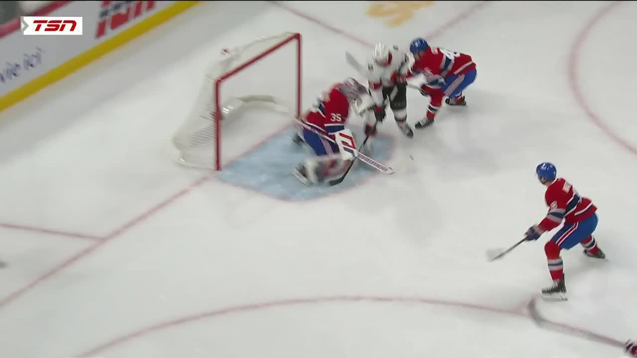 OTT@MTL: Montembeault with a great save against Shane Pinto | NHL.com