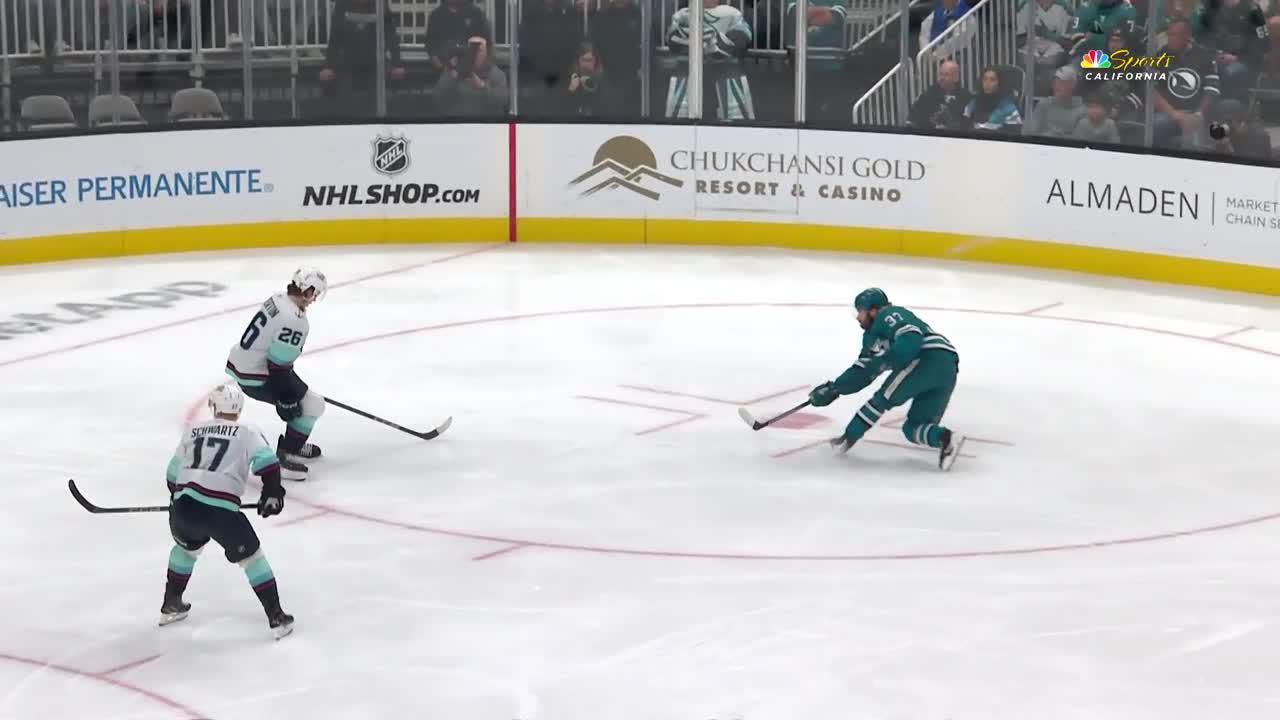 SEA@SJS: Liljegren scores goal against Philipp Grubauer | San Jose Sharks