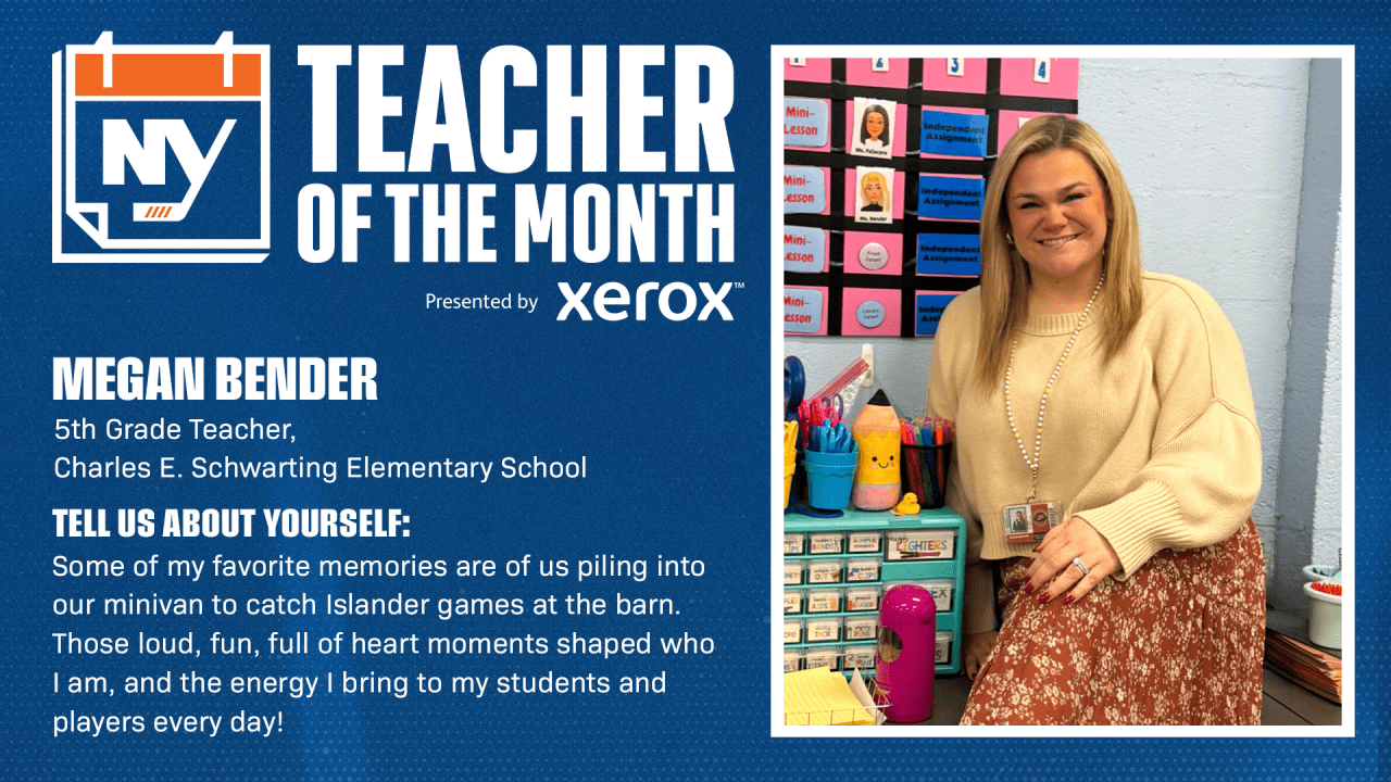 Teacher of the Month: Megan Bender | New York Islanders