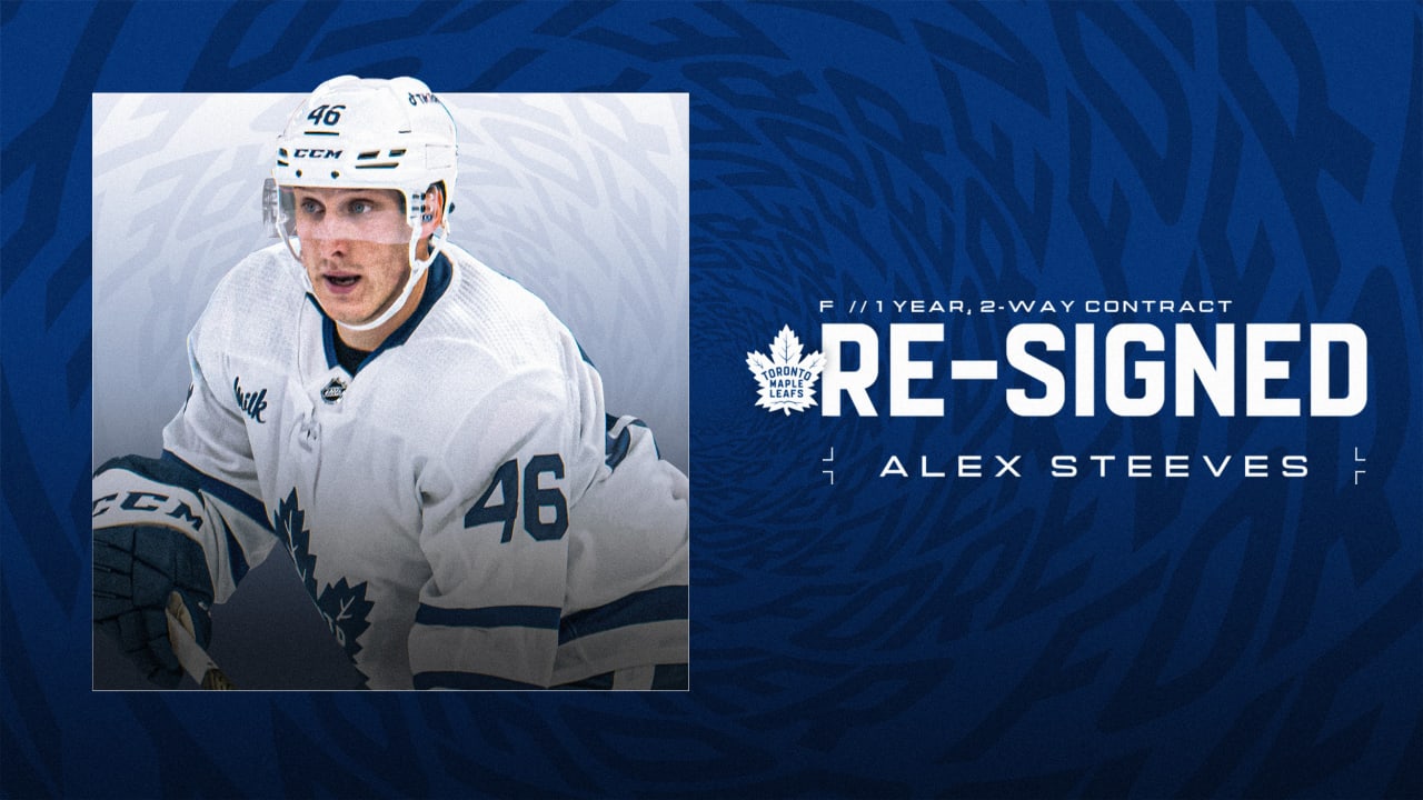 Maple Leafs Re-sign Alex Steeves To A One-year, Two-way Contract ...