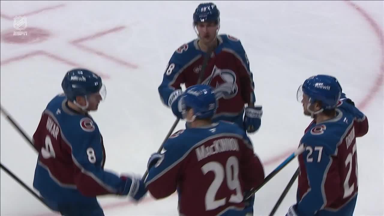 SJS@COL: MacKinnon scores goal against Alexandar Georgiev | San Jose Sharks