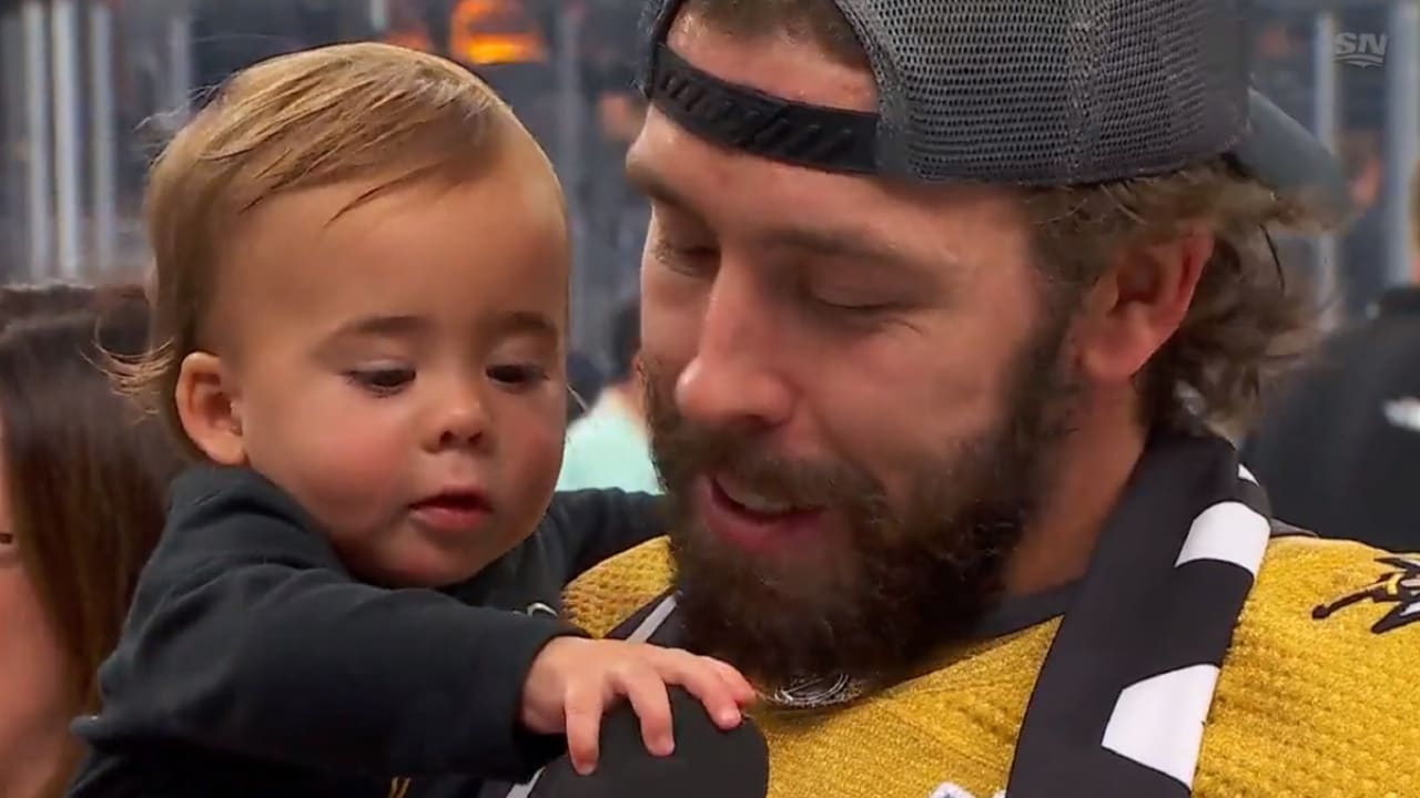 Stephenson's son squishes mic after Golden Knights win Stanley Cup ...
