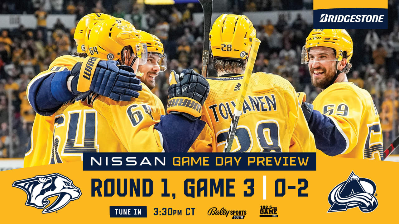 Postseason Game Day: Avalanche vs. Preds - Round 1, Game 3 | Nashville ...