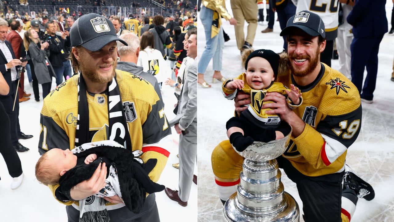 Golden Knights celebrate Stanley Cup win on ice with newborns | NHL.com