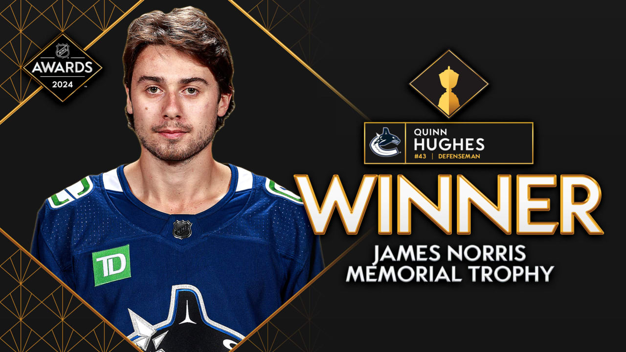 Hughes of Canucks wins Norris Trophy as top defenseman in NHL | NHL.com