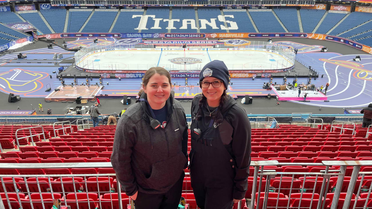 Women on ice crew ride into history at Stadium Series in Nashville ...