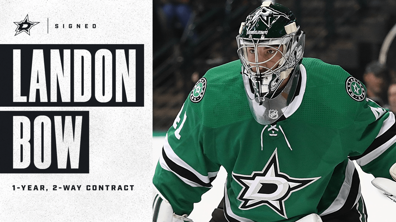 Stars sign goaltender Landon Bow to a one-year, two-way contract ...