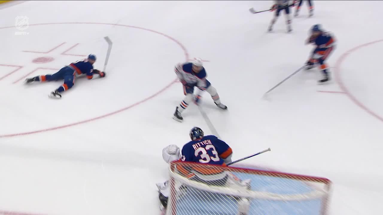EDM@NYI: Rittich with a great save against Connor McDavid | New York ...