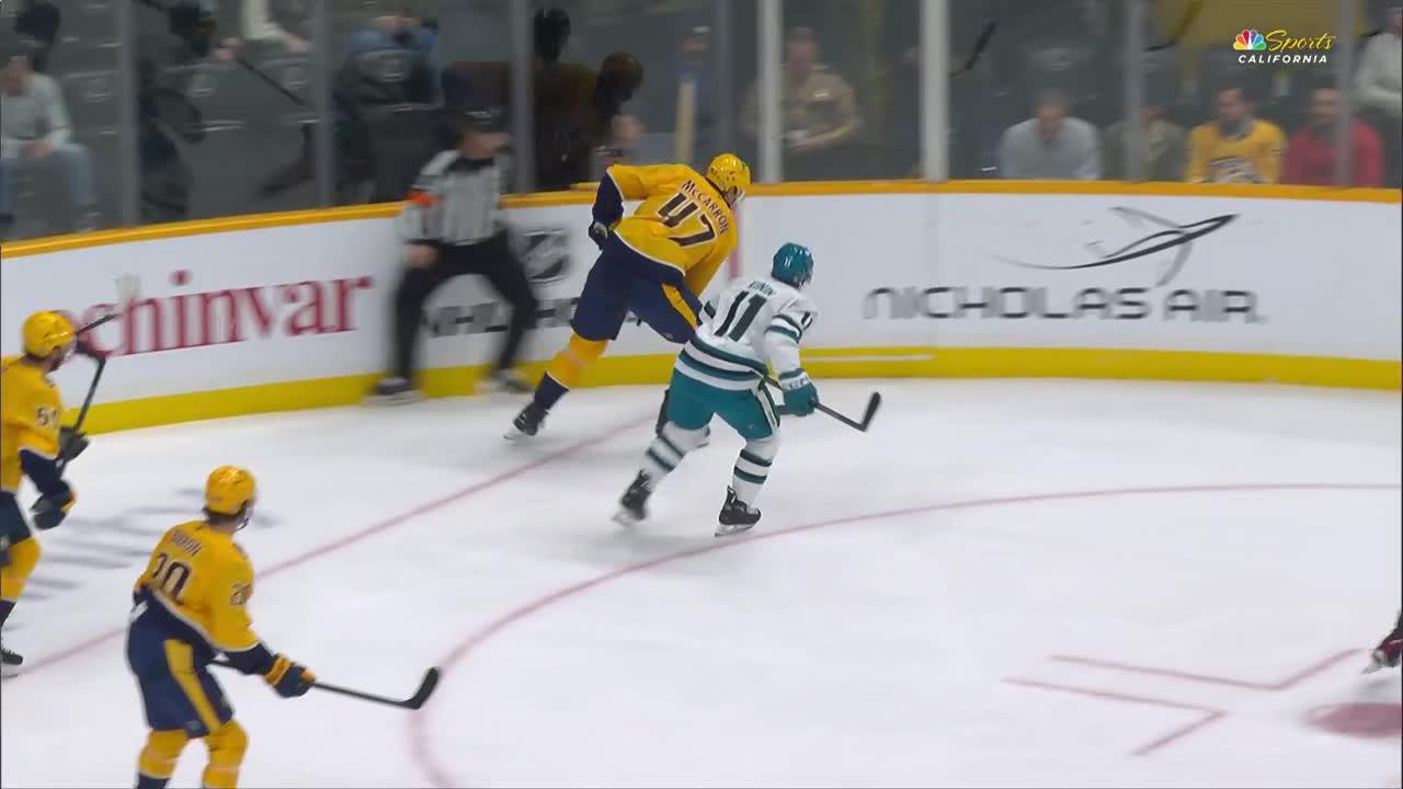 Luke Kunin with a Goal vs. Nashville Predators | San Jose Sharks