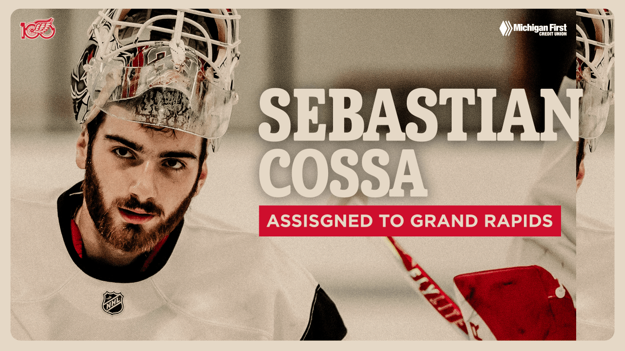 Red Wings assign Sebastian Cossa to Grand Rapids | Detroit Red Wings