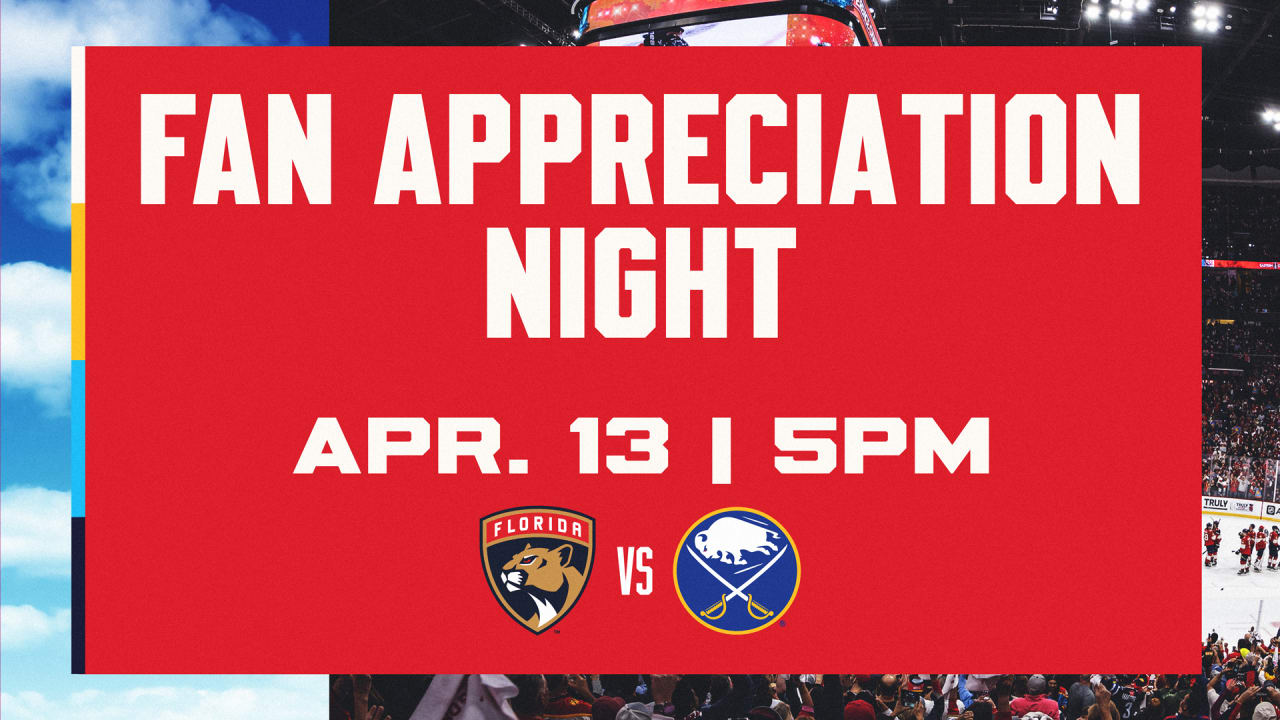 Florida Panthers to Host Fan Appreciation Night on Saturday, April 13 ...