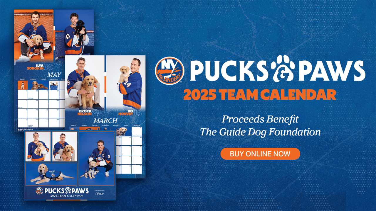 Islanders, Guide Dog Foundation Unleash 2025 Pups and Paws Calendar ...