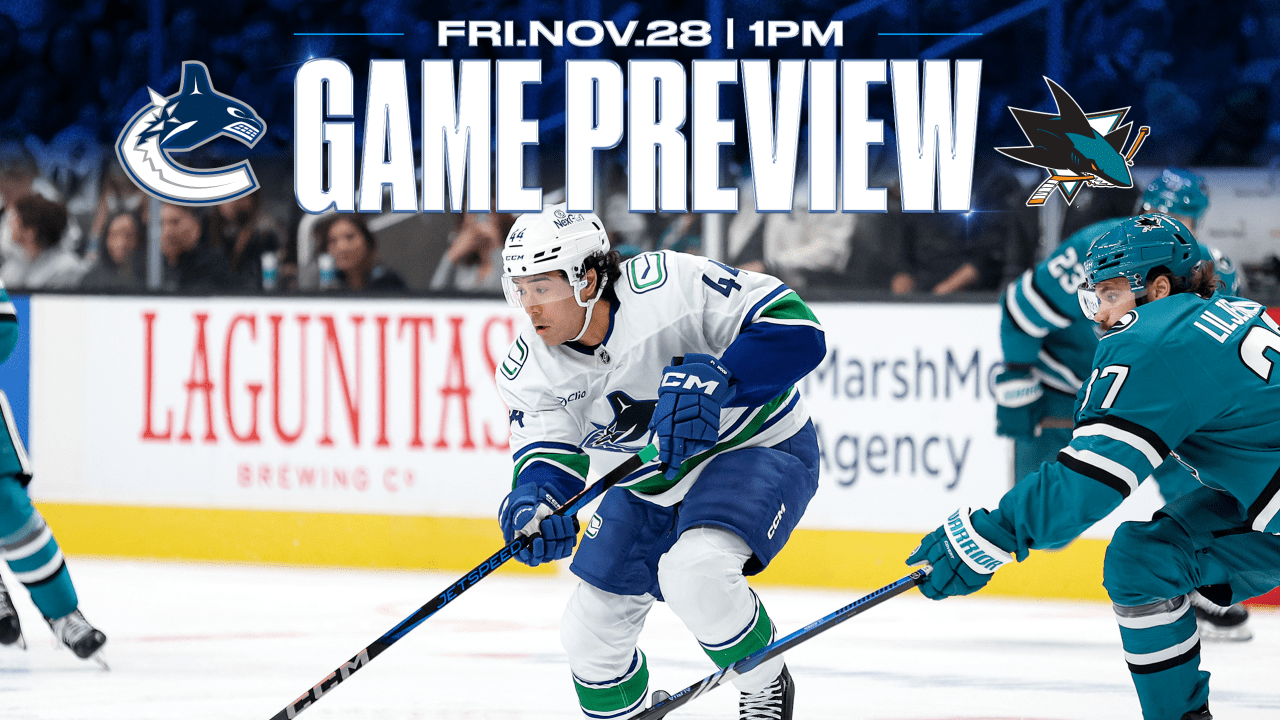 Canucks Continue California Swing with Early Friday Game Against Sharks ...