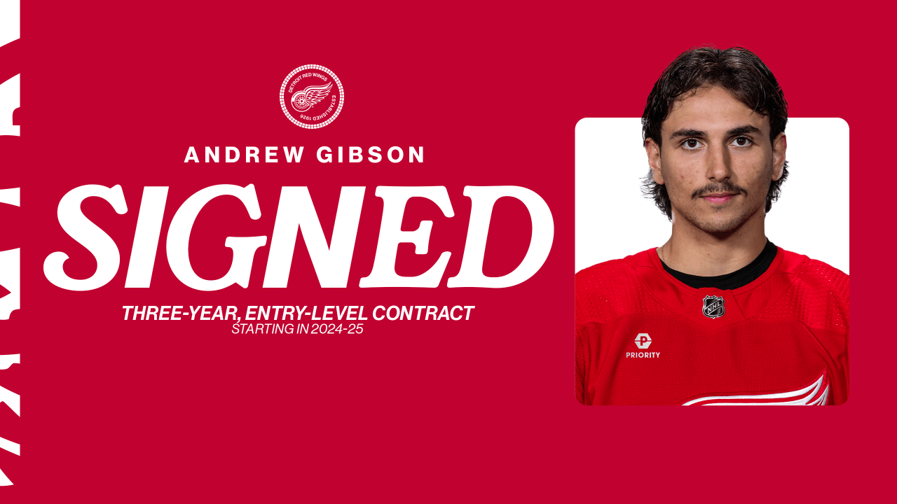 Red Wings sign defenseman Andrew Gibson to three-year entry-level contract | Detroit Red Wings