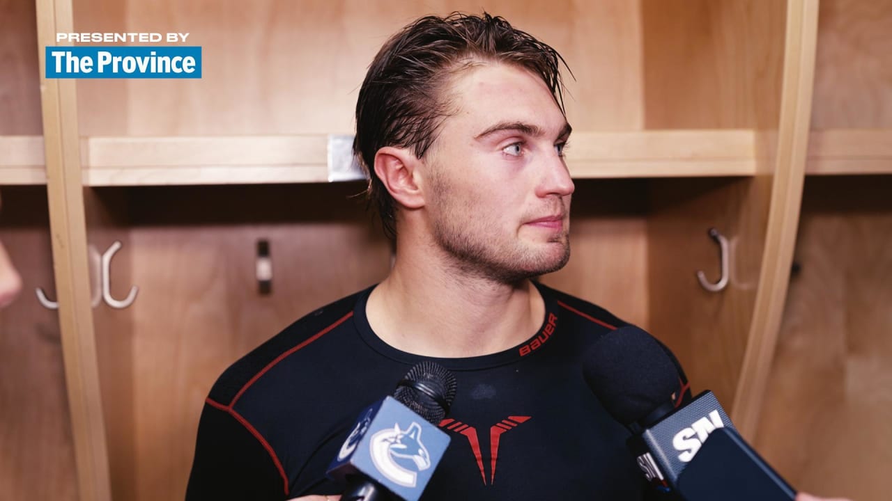 POSTGAME | Hoglander at Flames | Vancouver Canucks
