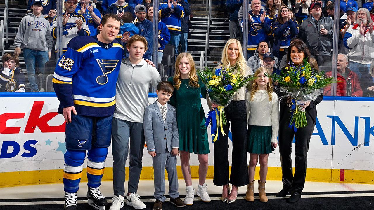 Blues pregame ceremony honoring Suter's 1,500th game | St. Louis Blues