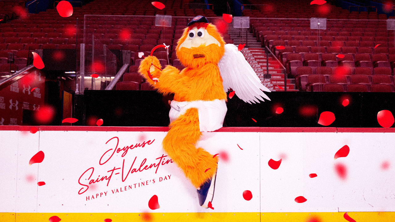 Youppi! dresses as Cupid for Valentine’s Day | Montréal Canadiens