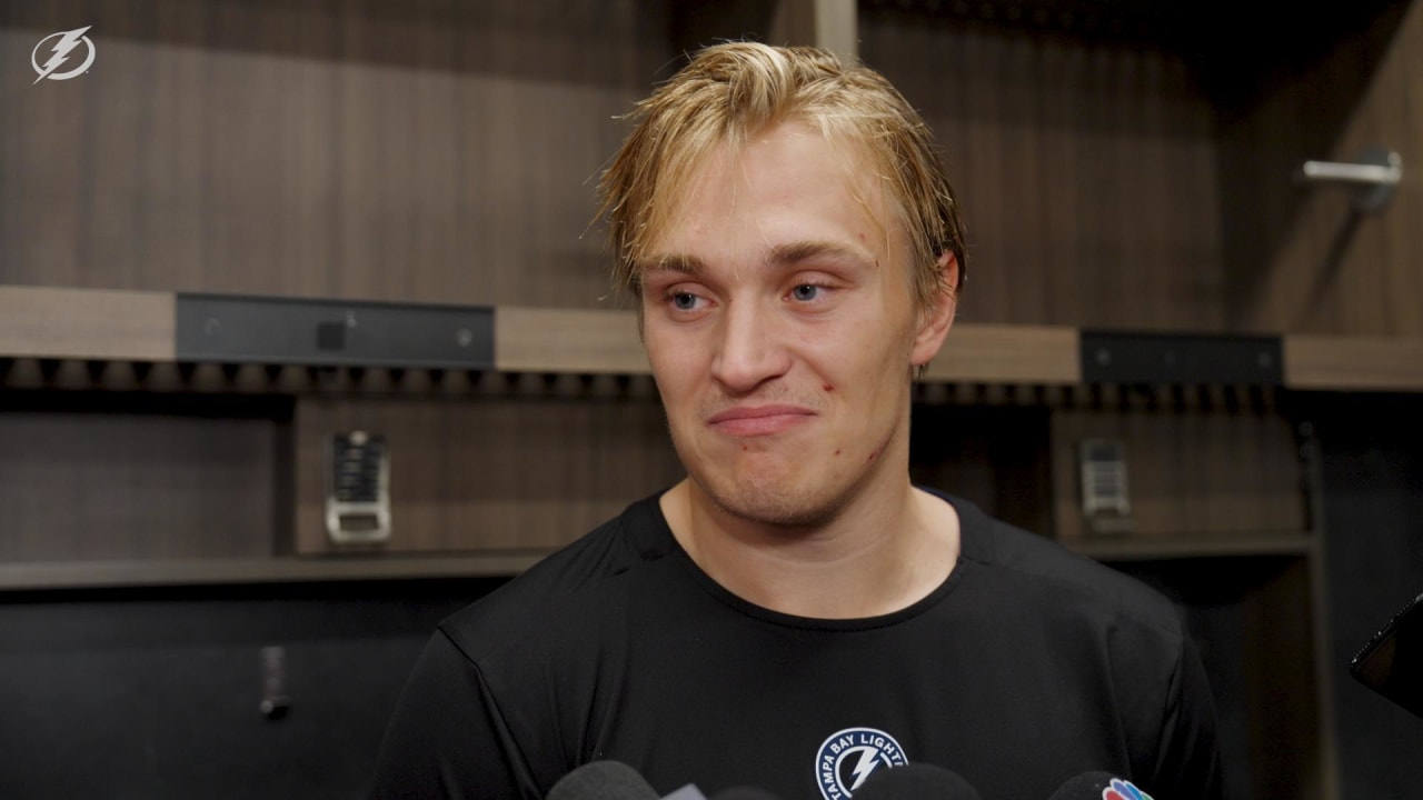 Pontus Holmberg | Postgame at Boston Bruins | Tampa Bay Lightning
