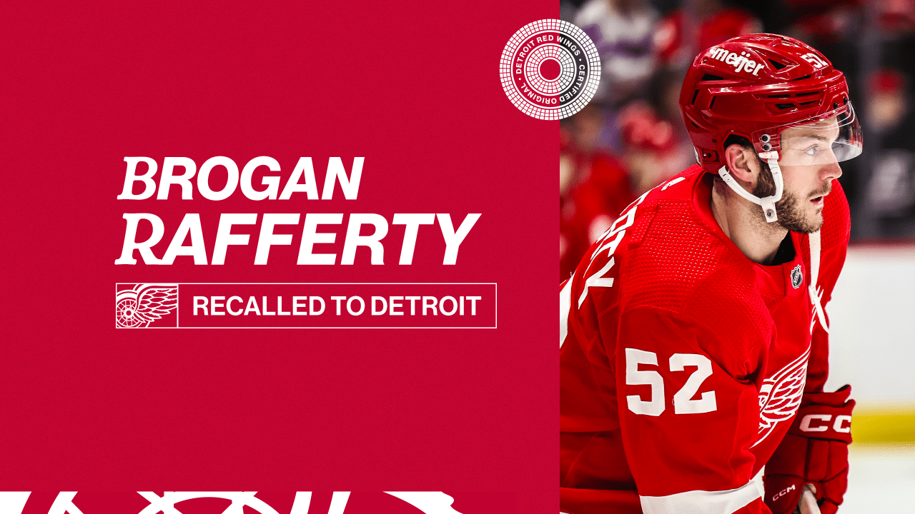 Red Wings recall Brogan Rafferty from Grand Rapids | Detroit Red Wings