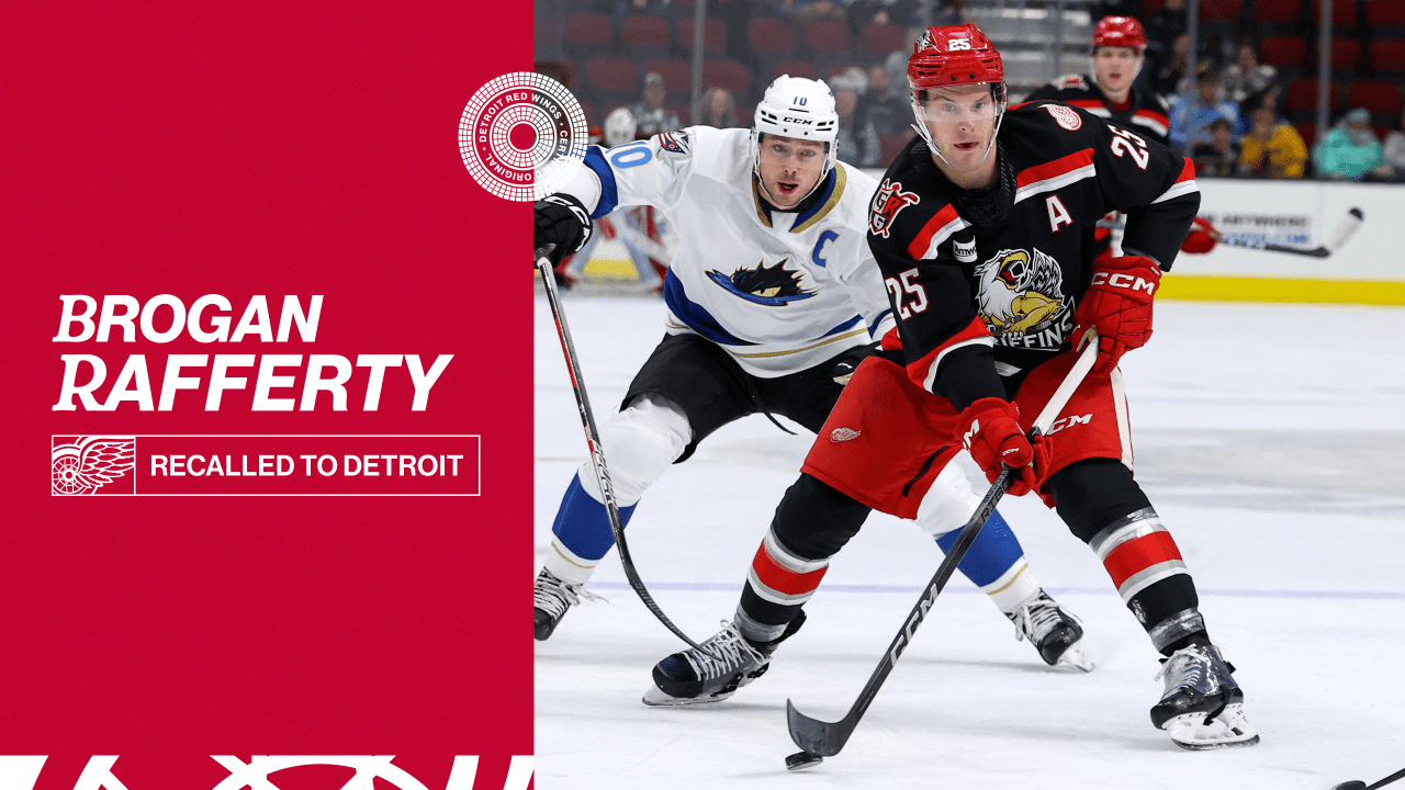 Red Wings recall Brogan Rafferty from Grand Rapids | Detroit Red Wings