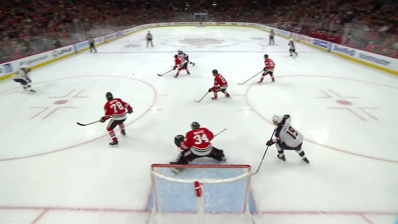 CBJ@CHI: Johnson scores goal against Petr Mrazek | Columbus Blue Jackets