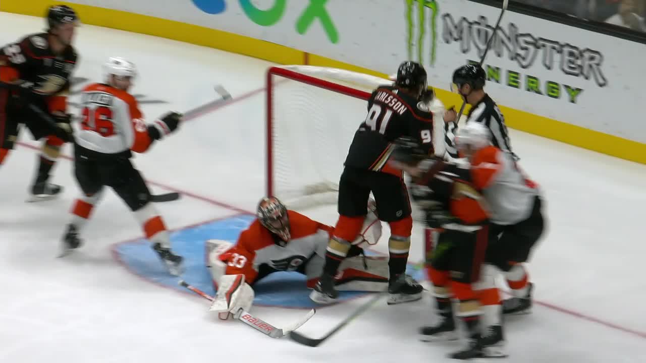Ersson flashes glove on Carlsson | NHL.com