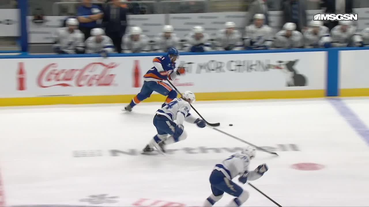 TBL@NYI: Ritchie scores goal against Jonas Johansson | New York Islanders