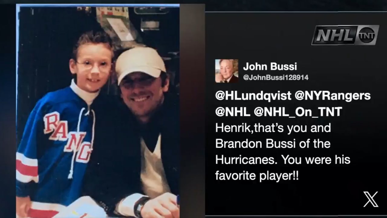 TNT broadcast shows Lundqvist with young Bussi in Rangers jersey | NHL.com