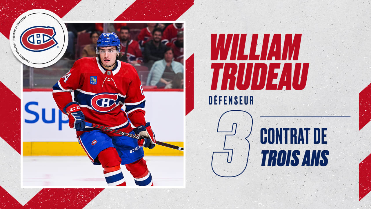 Contrat d'entrée de trois saisons pour William Trudeau | Canadiens de Montréal