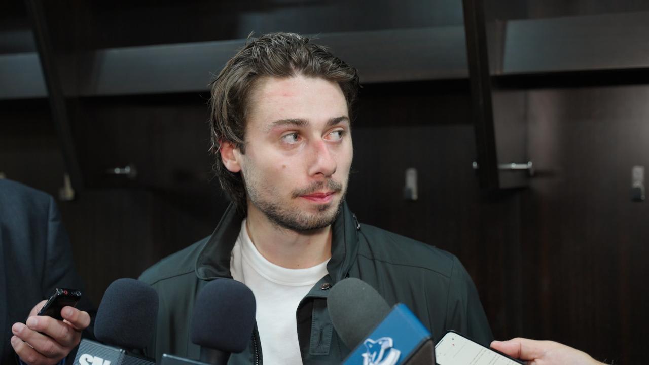 POSTGAME | Hughes at Oilers | Vancouver Canucks