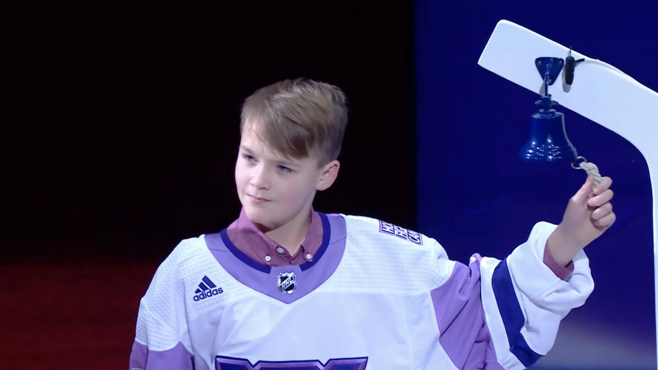 Young Rangers fan rings cancer survivor's bell pregame on MSG ice | NHL.com
