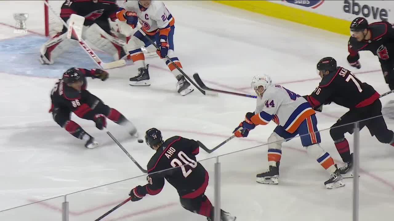 NYI@CAR: Lee scores goal against Frederik Andersen | New York Islanders