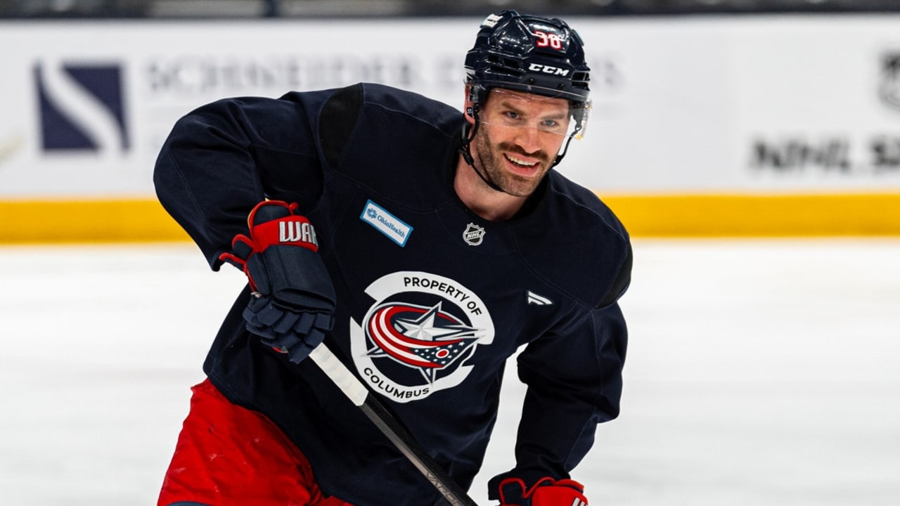 Jenner all smiles while joining Blue Jackets for morning skate ...