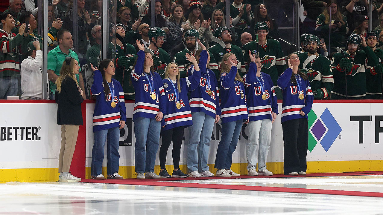 Wild celebrate Team USA women’s gold medal with special puck drop | NHL.com