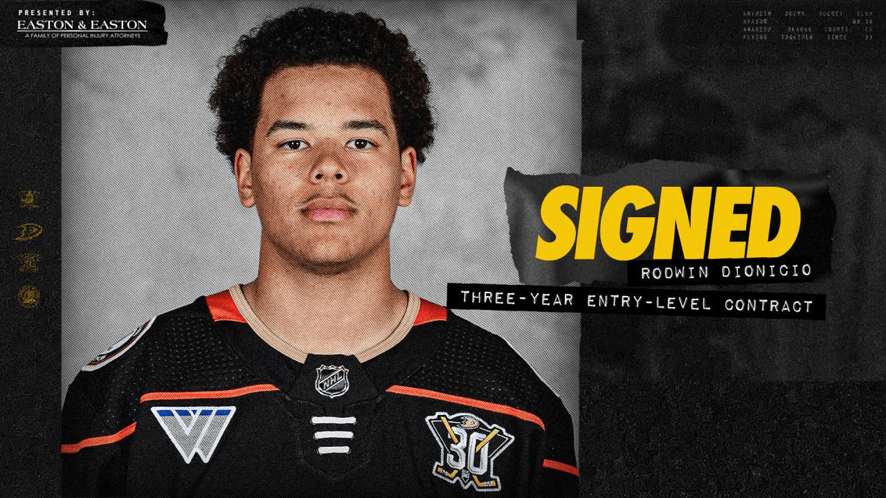 Ducks Sign Defenseman Dionicio to Entry-Level Contract | Anaheim Ducks