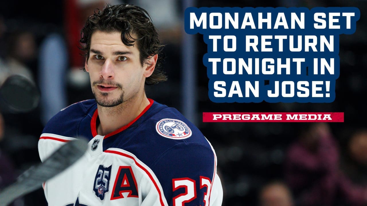 Monahan Set to Return Tonight in San Jose! Pregame Media | Columbus ...
