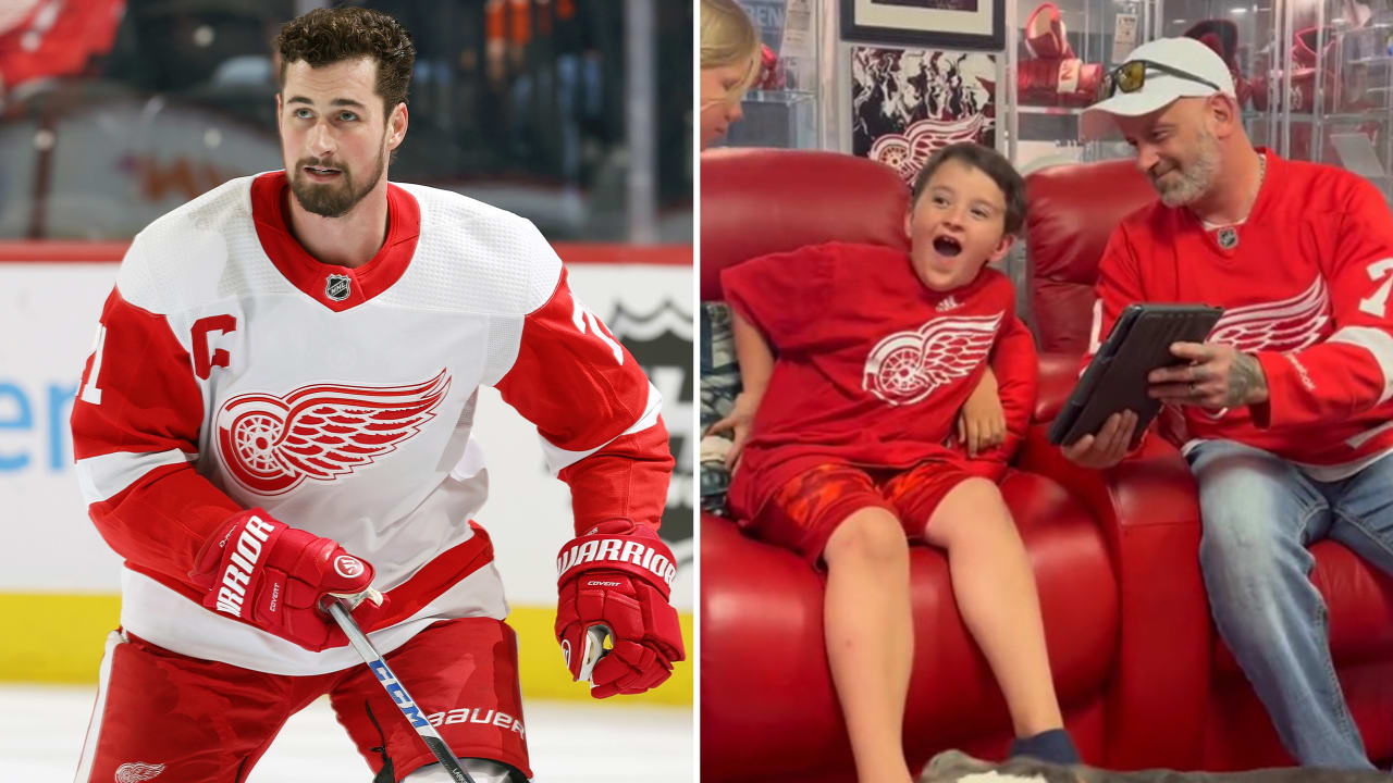 Young Red Wings fan receives video message from Larkin | NHL.com