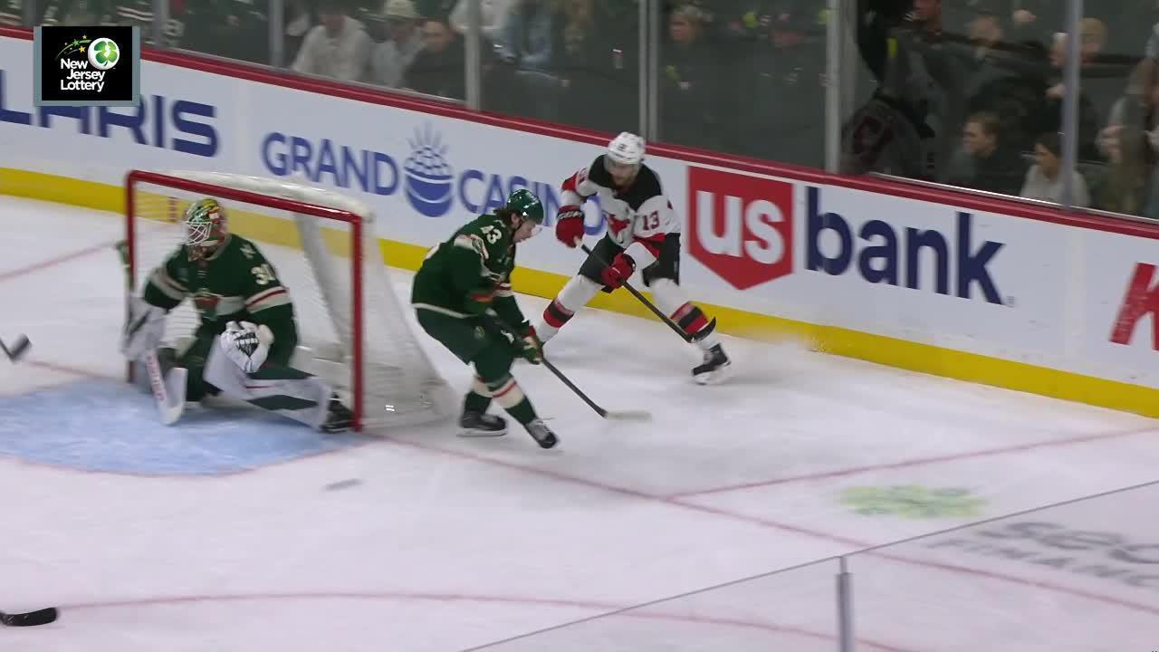 NJD@MIN: Mercer scores goal against Jesper Wallstedt | New Jersey Devils