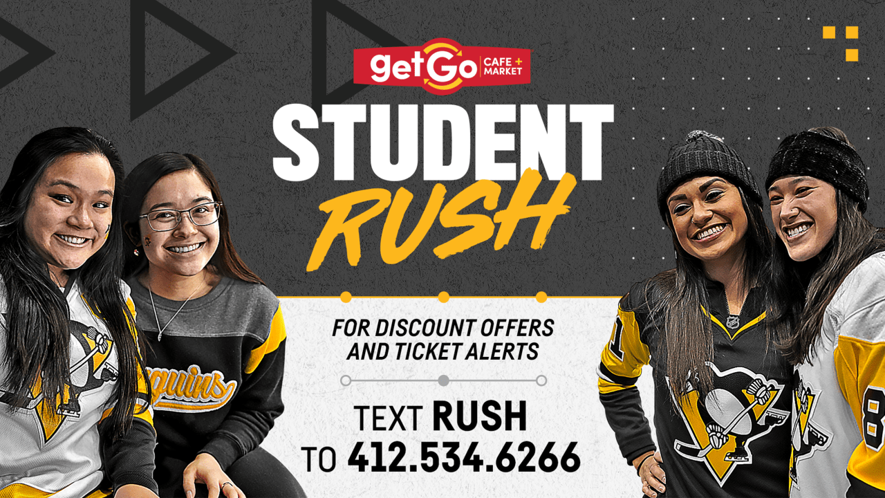 Penguins Announce GetGo Student Rush Program for the 2021-22 Season | Pittsburgh Penguins
