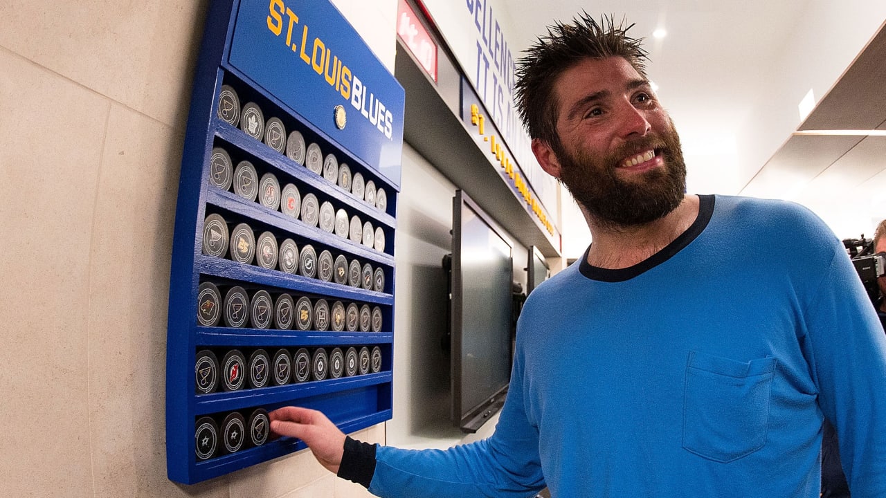 Shelves in locker room tell story of Blues' historic season | St. Louis ...