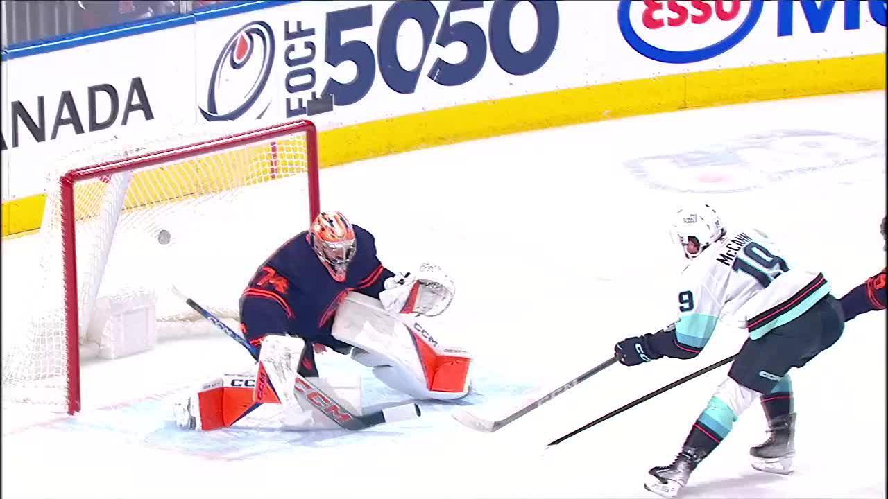 SEA@EDM: McCann scores goal against Stuart Skinner | Seattle Kraken