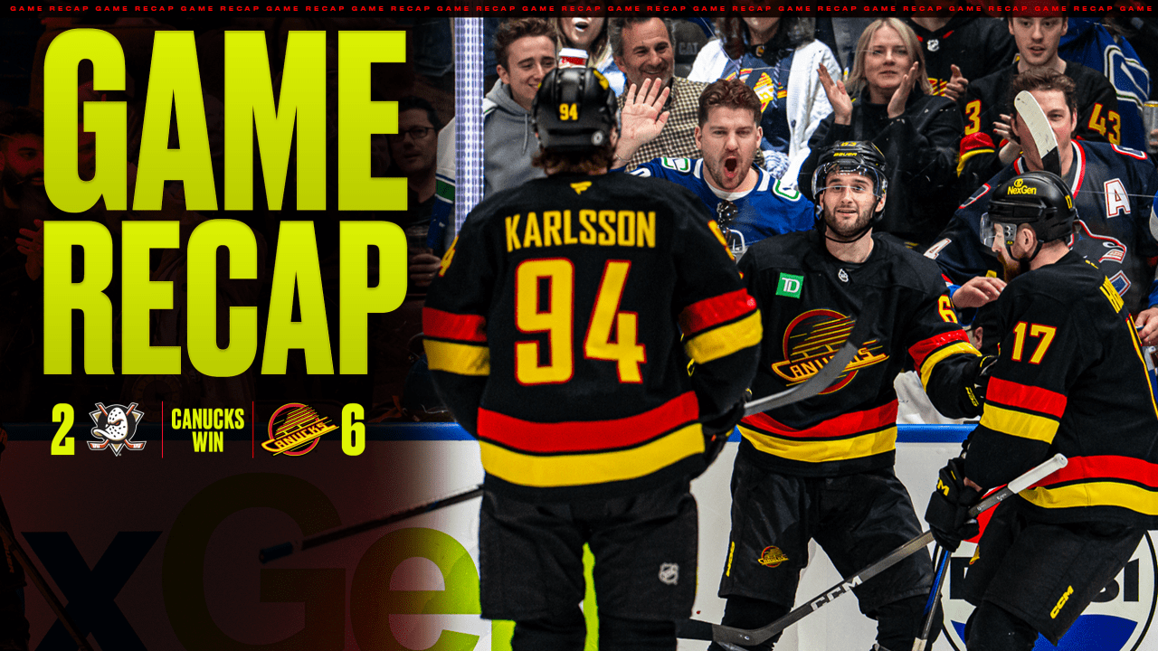 A Record-Setting Goal Spree in the First Period Gives Canucks a 6-2 Win ...