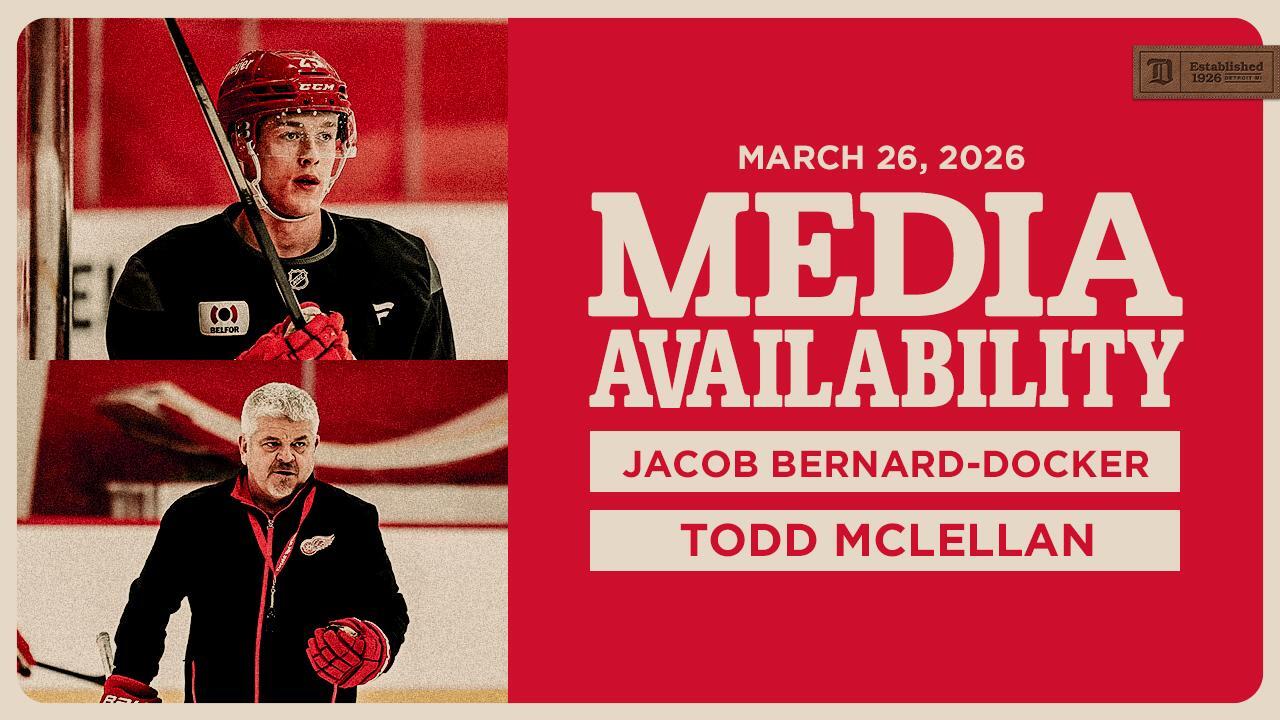 Jacob Bernard-Docker, Todd McLellan Media | Mar. 26, 2026 | Detroit Red ...
