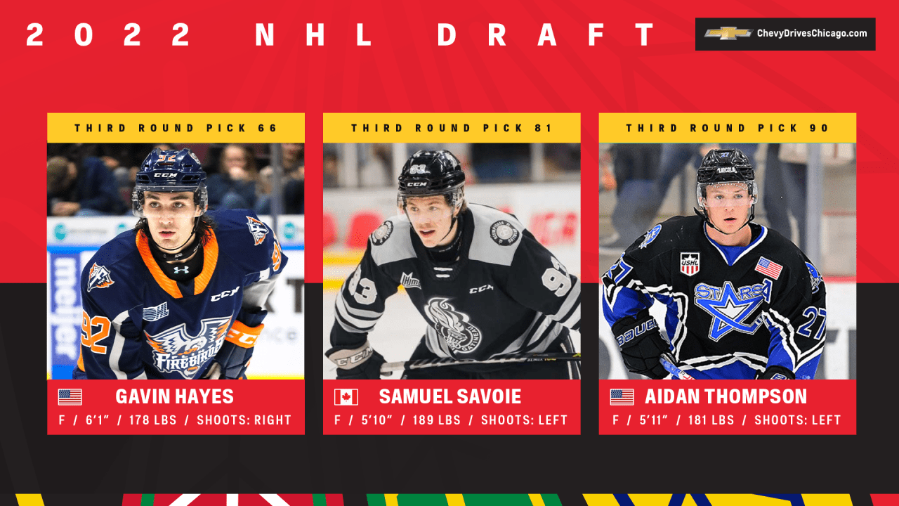 DRAFT: Blackhawks Select Hayes, Savoie and Thompson in Third Round ...