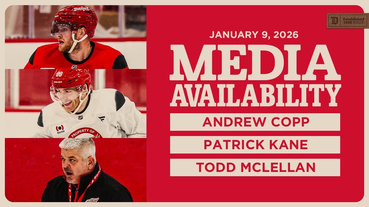 Andrew Copp, Patrick Kane, Todd McLellan Media | Detroit Red Wings